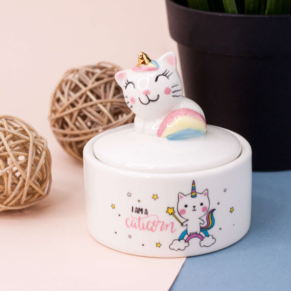 Керамическая шкатулка для украшений I Am Caticorn купить в интернет ...